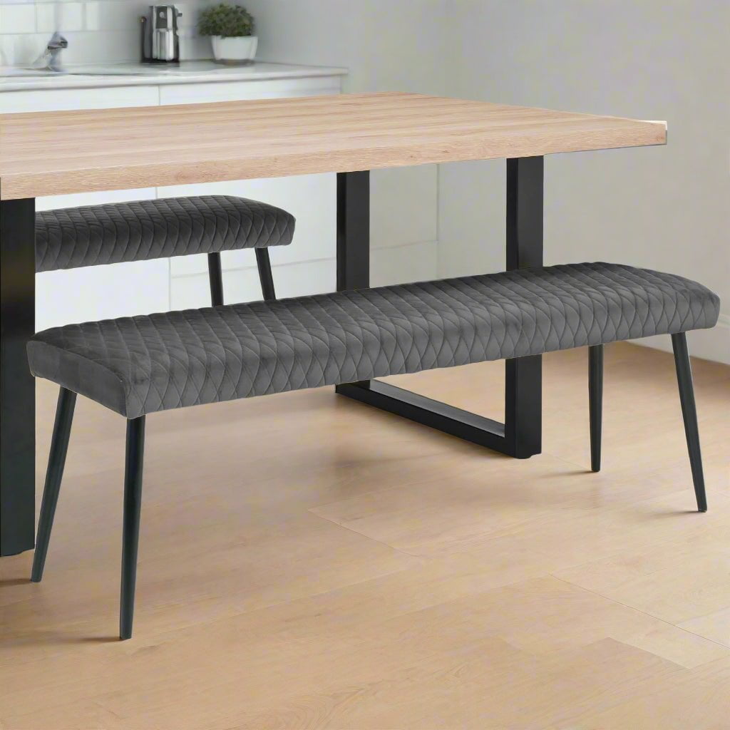 Luxe Low Bench - Grey - Your Home Furniture